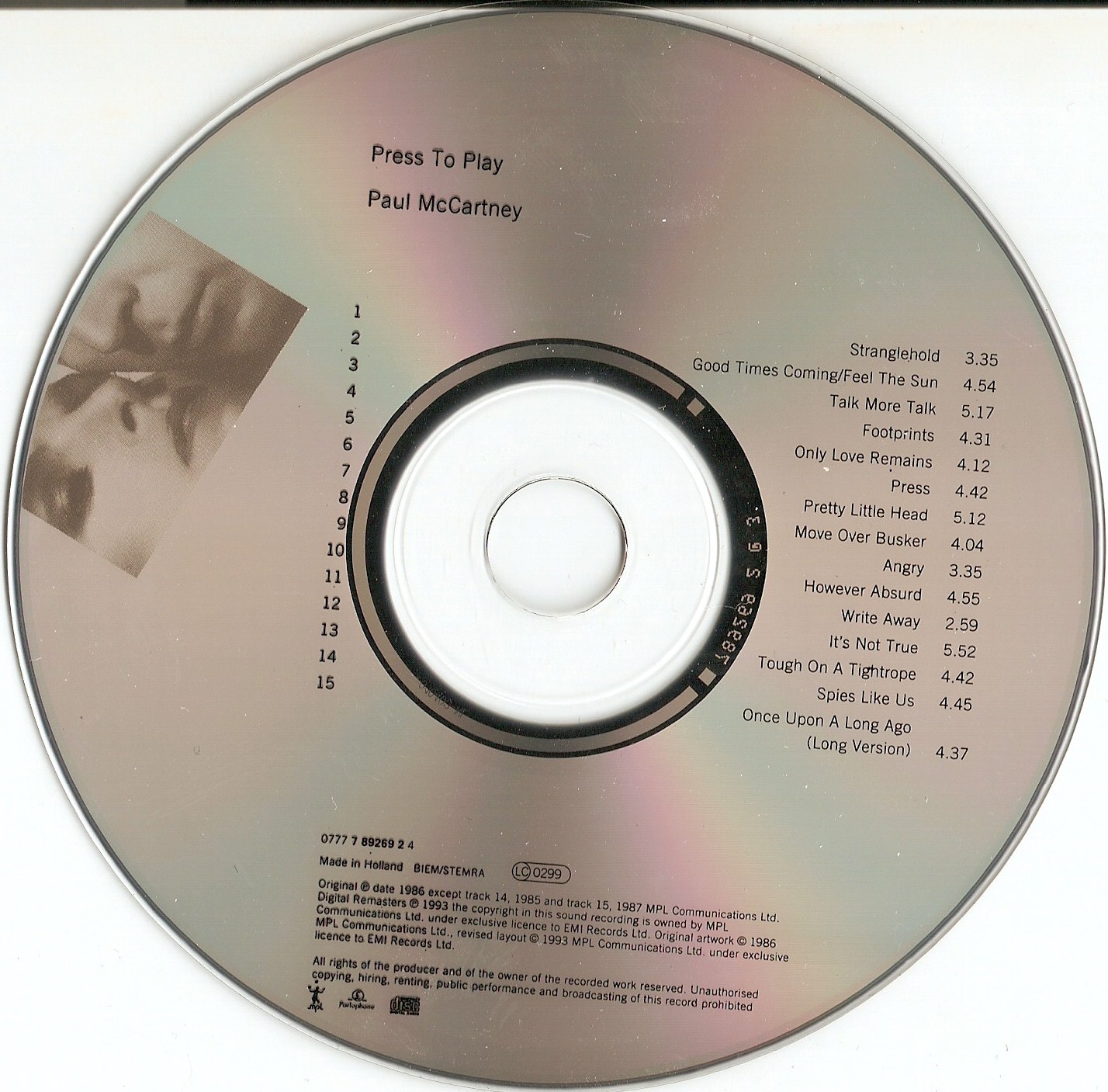 Paul McCartney Press To Play : CD | CD Covers | Cover Century | Over 1. ...